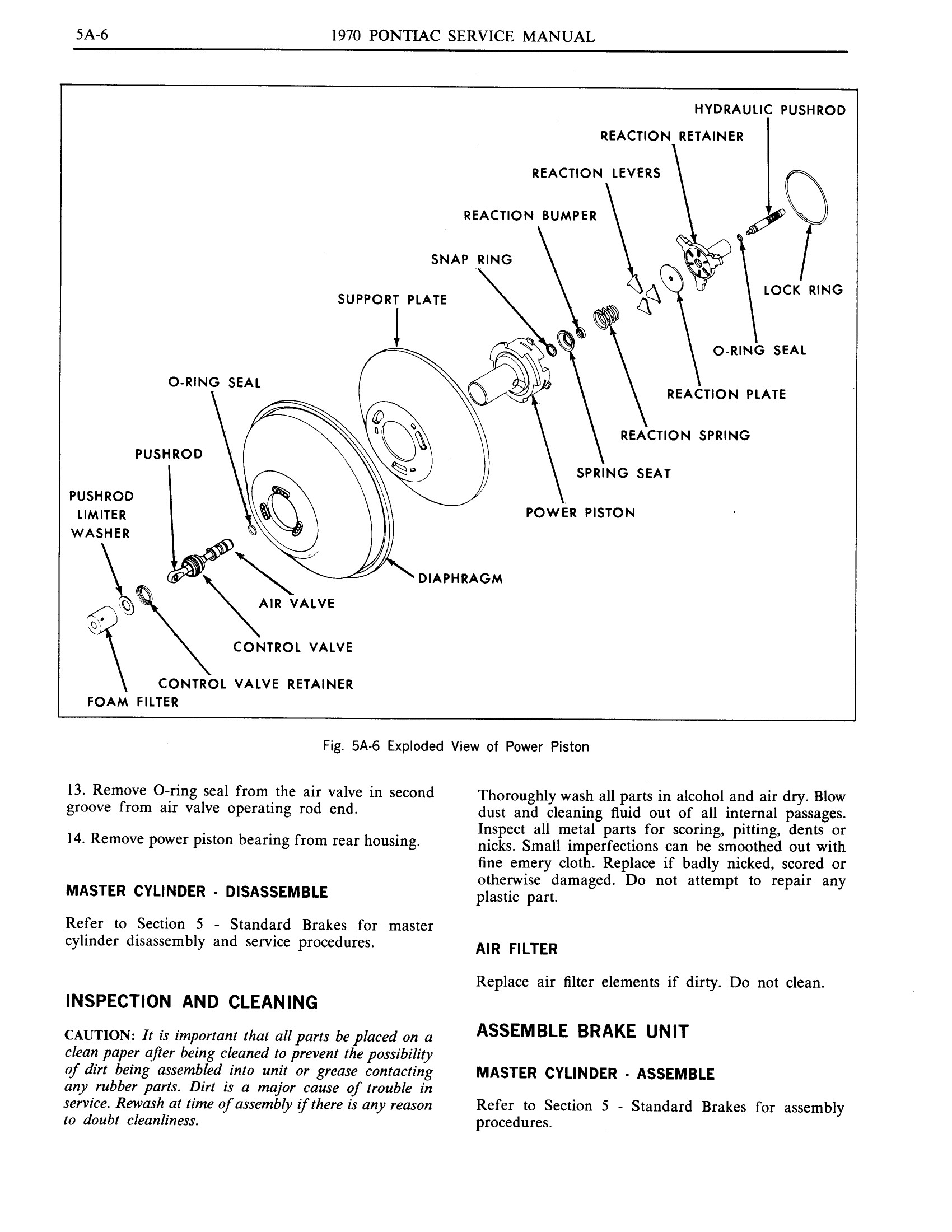 1970 Pontiac Chassis Service Manual - Delco Power Brakes Page 6 of 13